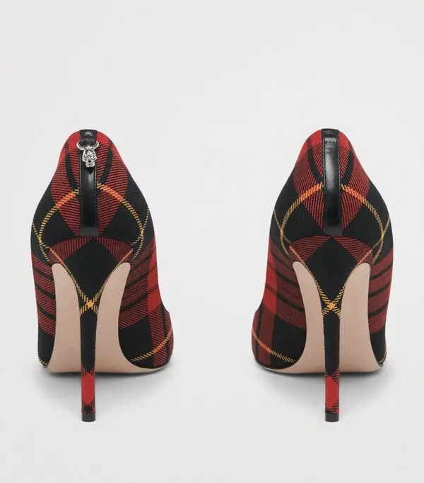 Alexander McQueen Cotton Tartan Skull Pumps
