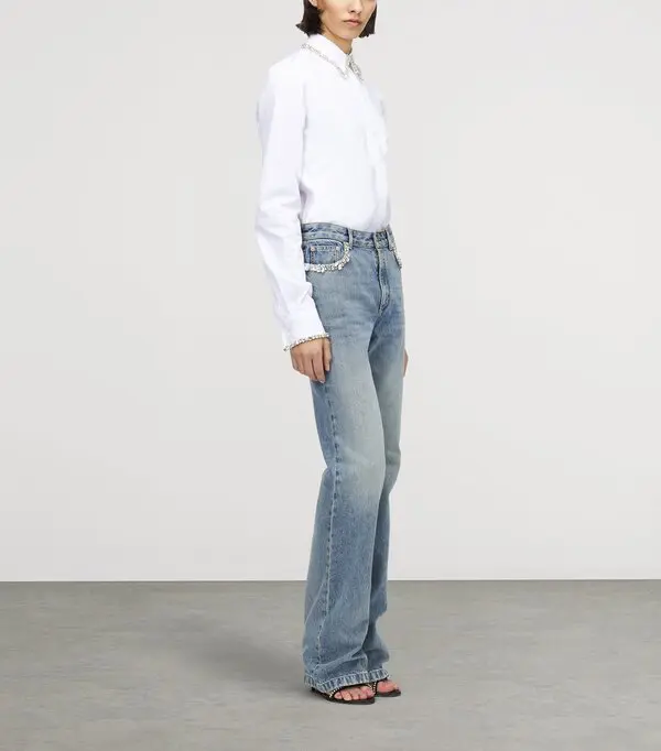 Alexander McQueen Embellished Straight Leg Jeans