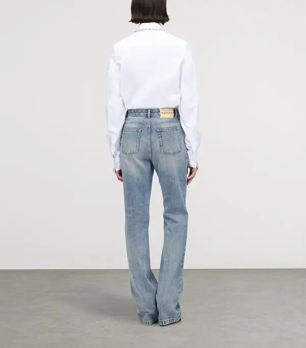 Alexander McQueen Embellished Straight Leg Jeans