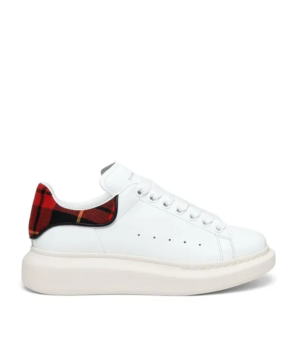 Alexander McQueen Leather Tartan-trim Oversized Sneakers - Ivory