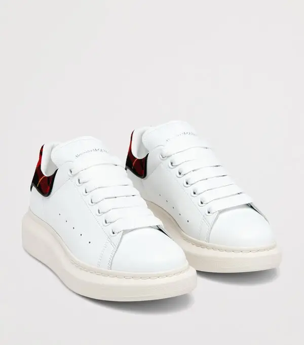 Alexander McQueen Leather Tartan-trim Oversized Sneakers