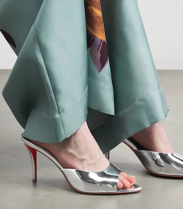 CHRISTIAN LOUBOUTIN Miss Z Mules - Silver