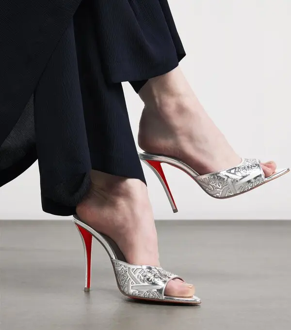 CHRISTIAN LOUBOUTIN Miss Z Mule Carouba 100 Leather Mules