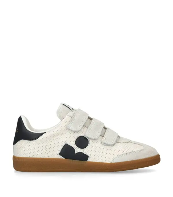Isabel Marant Leather Beth Logo Sneakers - White