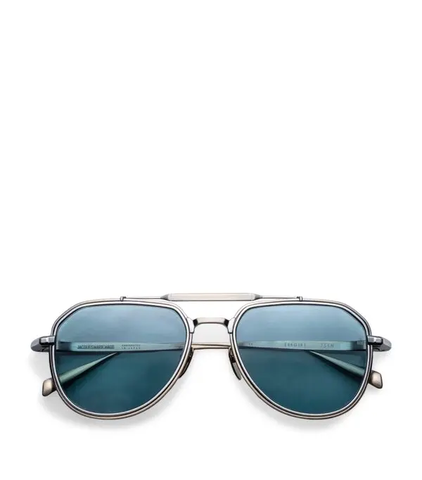 JACQUES MARIE MAGE Titanium Sun Blue Star Sunglasses - Black