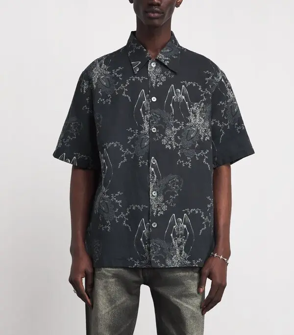 Our Legacy Cotton-linen Every Short-sleeve Shirt - Black
