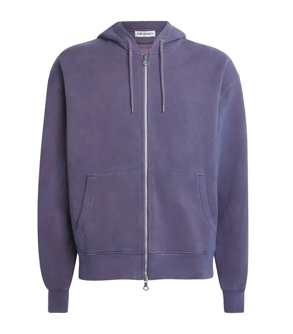 Our Legacy Rascal Organic Cotton Zip-up Hoodie - Purple