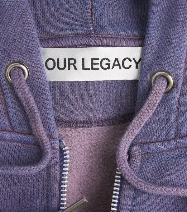 Our Legacy Rascal Organic Cotton Zip-up Hoodie - Purple
