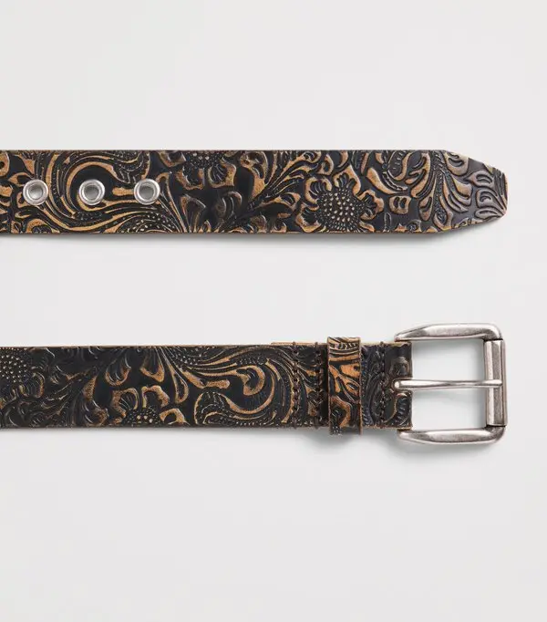 Our Legacy Leather Engraved Paisley Belt