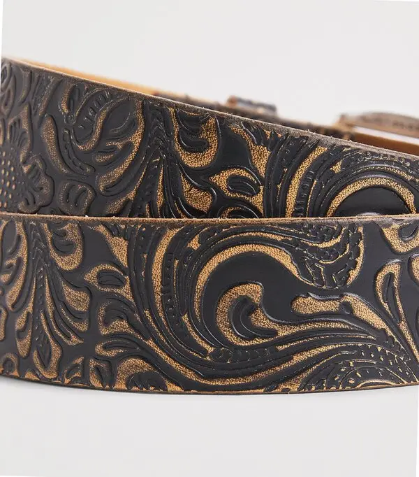 Our Legacy Leather Engraved Paisley Belt