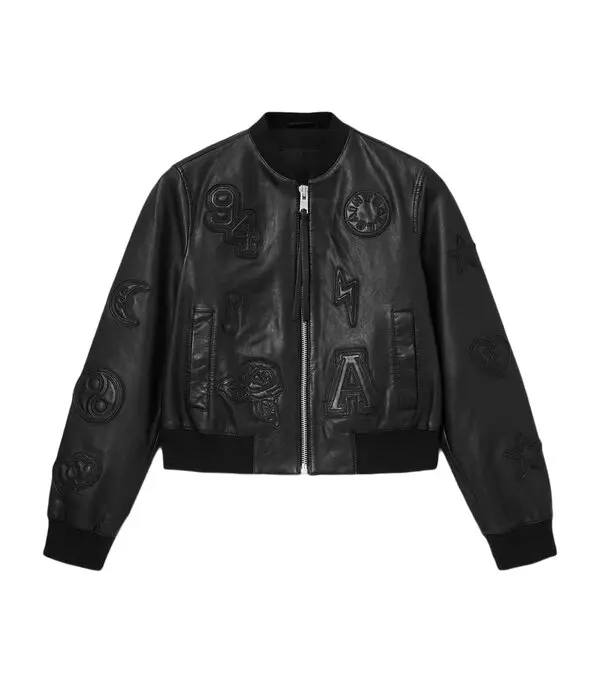 ALLSAINTS Leather Orten Bomber Jacket - Black