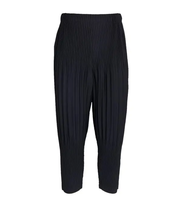 Issey Miyake Pleated Tapered Trousers - Navy