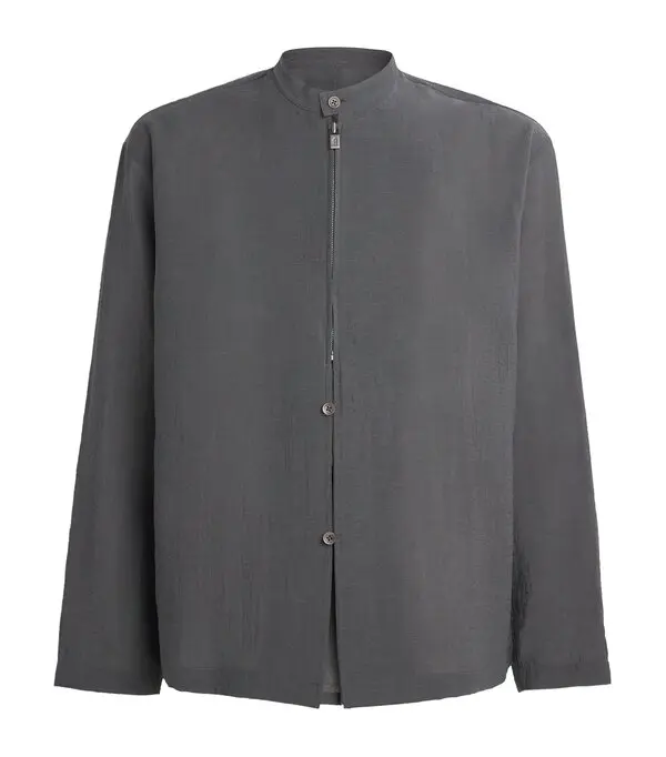 LE17SEPTEMBRE Dual-layer Fastened Oversized Shirt - Grey