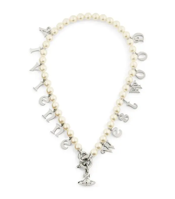 VIVIENNE WESTWOOD Faux Pearl Leanne Necklace - Silver