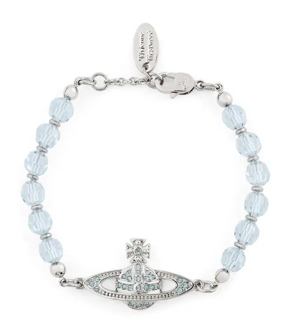 VIVIENNE WESTWOOD Cubic Zirconia Messaline Bracelet - Silver