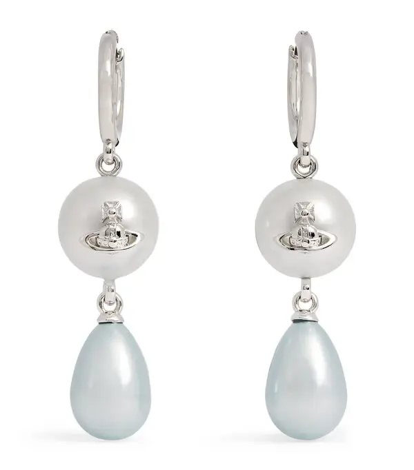 VIVIENNE WESTWOOD Faux Pearl Martha Drop Earrings - Silver