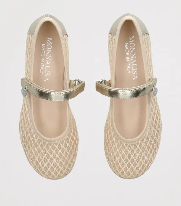 Monnalisa Mesh Glitter Ballet Flats