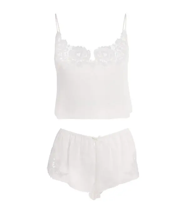 SKIMS Silk Romance Cami Top And Shorts Set - Ivory