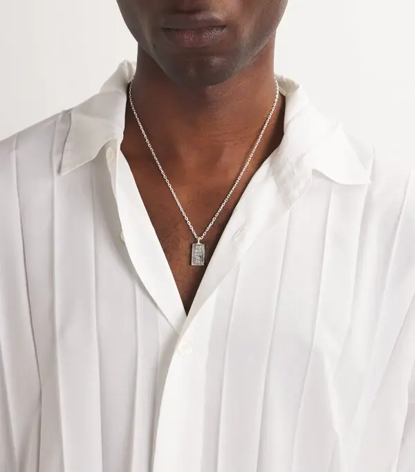 THE OUZE Sterling Hallmark Ingot Pendant Necklace