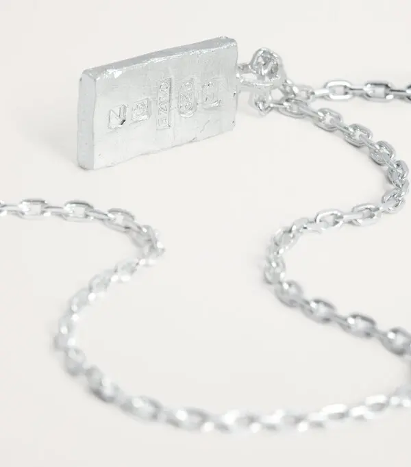 THE OUZE Sterling Hallmark Ingot Pendant Necklace