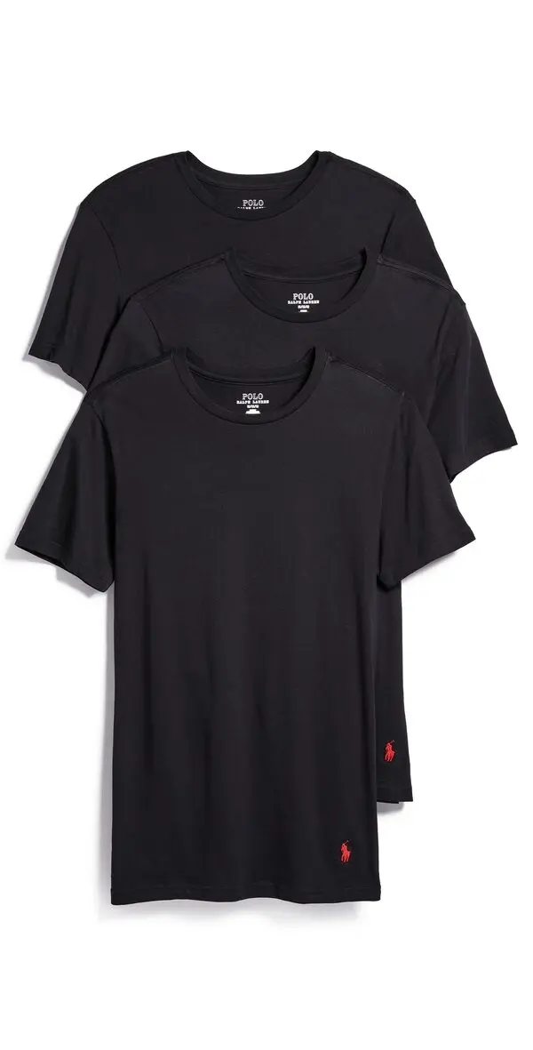 Polo Ralph Lauren Slim Fit Cotton Crew Tee 3 Pack - Polo Black