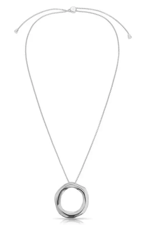 Ettika Open Circle Pendant Necklace - Silver