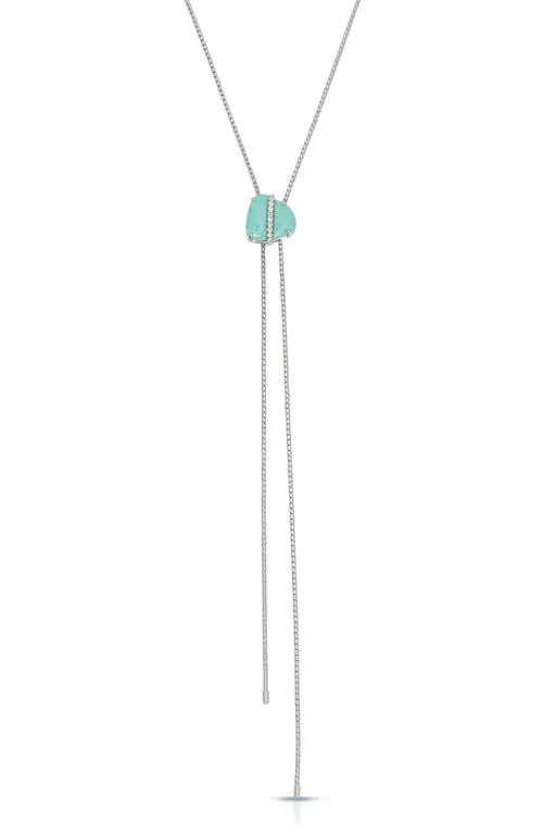 Ettika Solstice Bolo Necklace - Turquoise And Silver