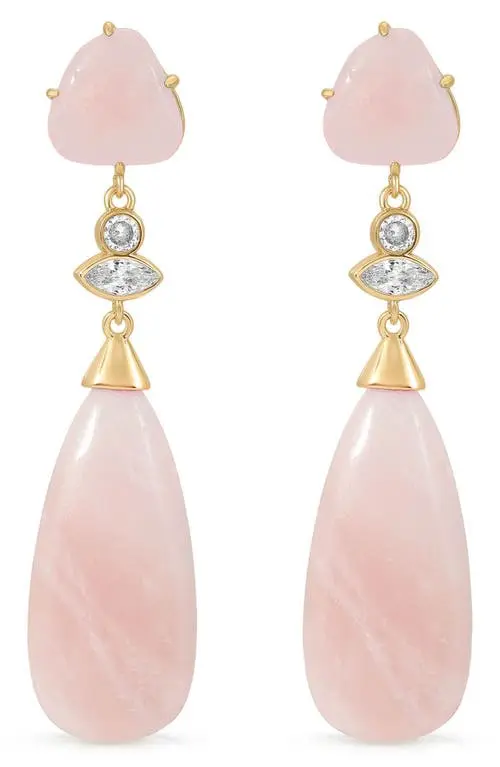 Ettika Solstice Drop Earrings - Rose Quartz