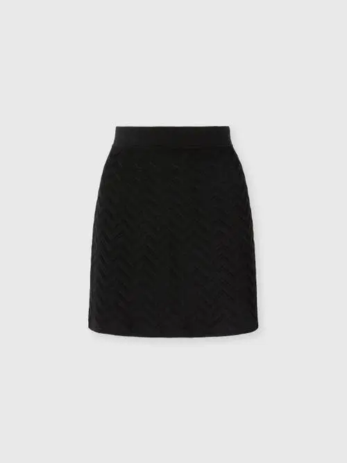 Missoni Stretch Mini Skirt In Cotton And Viscose Chevron - Black