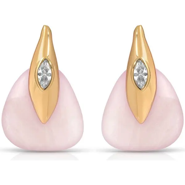 Ettika Solstice Drop Earrings - Rose Quartz