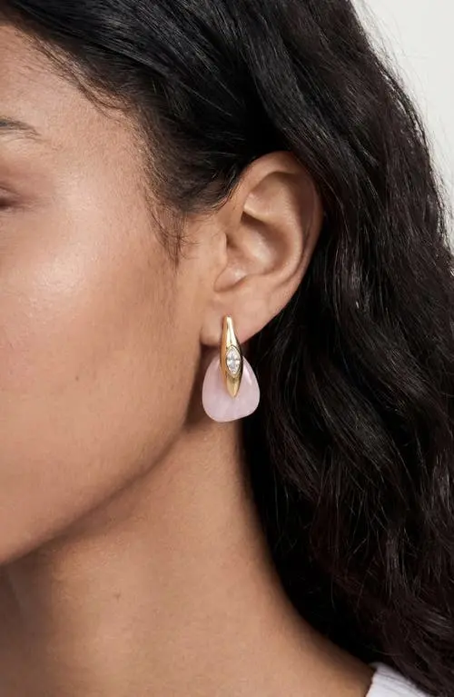Ettika Solstice Drop Earrings - Rose Quartz
