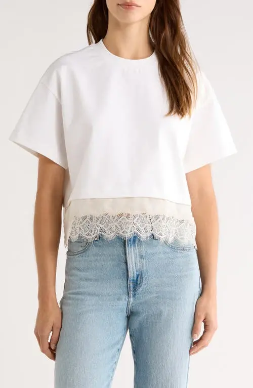 Staud Grier Lace Trim Top - Ivory