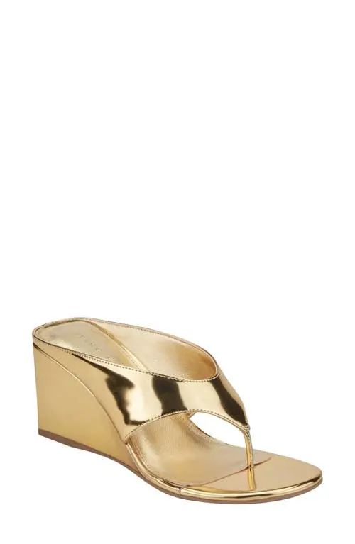 Marc Fisher Udena Wedge Flip Flop - Gold