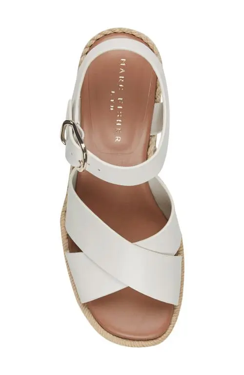 Marc Fisher Pasion Espadrille Platform Wedge Sandal - Ivory