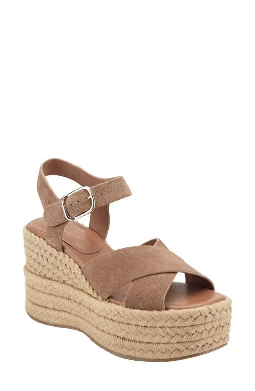 Marc Fisher Pasion Espadrille Platform Wedge Sandal - Medium Natural