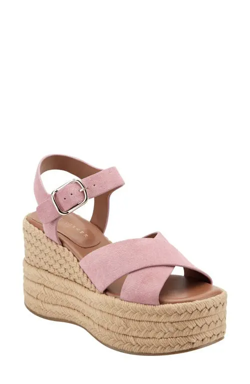 Marc Fisher Pasion Espadrille Platform Wedge Sandal - Medium Pink