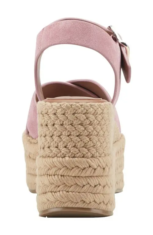 Marc Fisher Pasion Espadrille Platform Wedge Sandal - Medium Pink