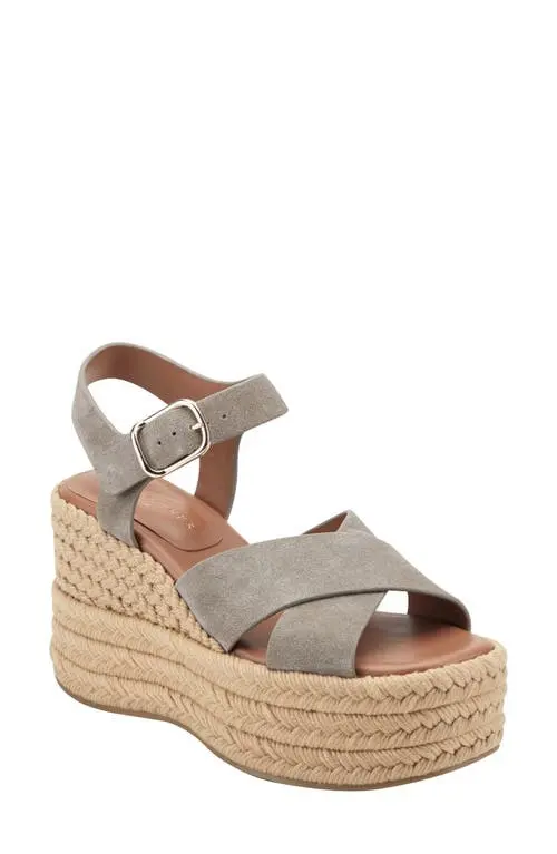 Marc Fisher Pasion Espadrille Ankle Strap Platform Wedge Sandal - Taupe