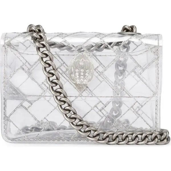 Kurt Geiger Micro Kensington Vinyl Crossbody Bag - Clear/silver