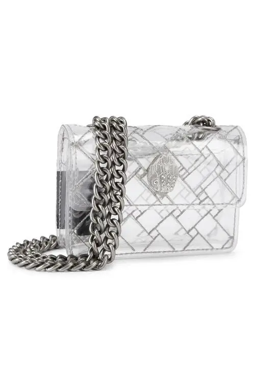 Kurt Geiger Micro Kensington Vinyl Crossbody Bag - Clear/silver