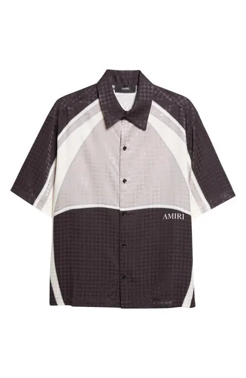 Amiri Ma Quad Panel Ovesize Satin Button-up Shirt - Black