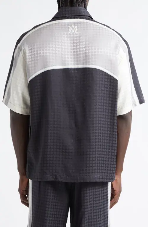 Amiri Ma Quad Panel Ovesize Satin Button-up Shirt - Black
