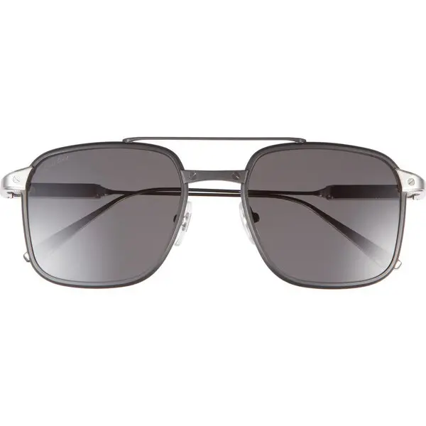 CARTIER 54mm Rectangular Gradient Sunglasses - Black