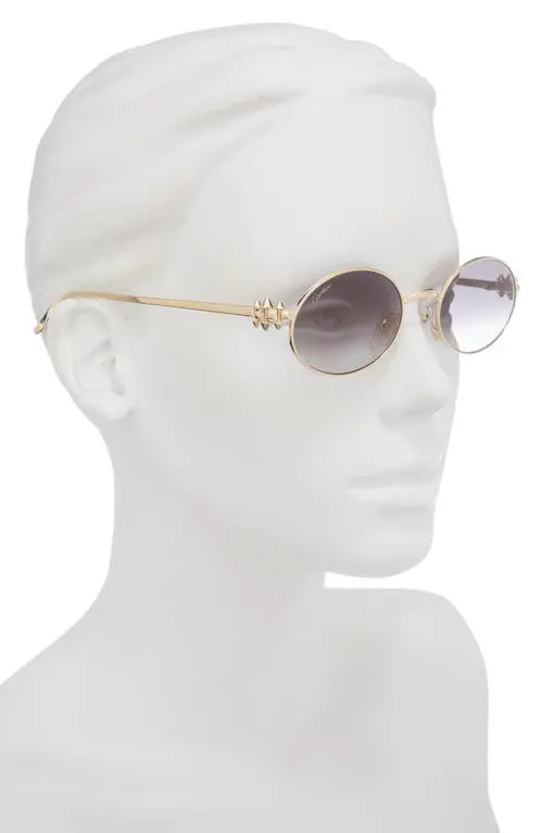 CARTIER 52mm Oval Gradient Sunglasses - Gold/grey Lens