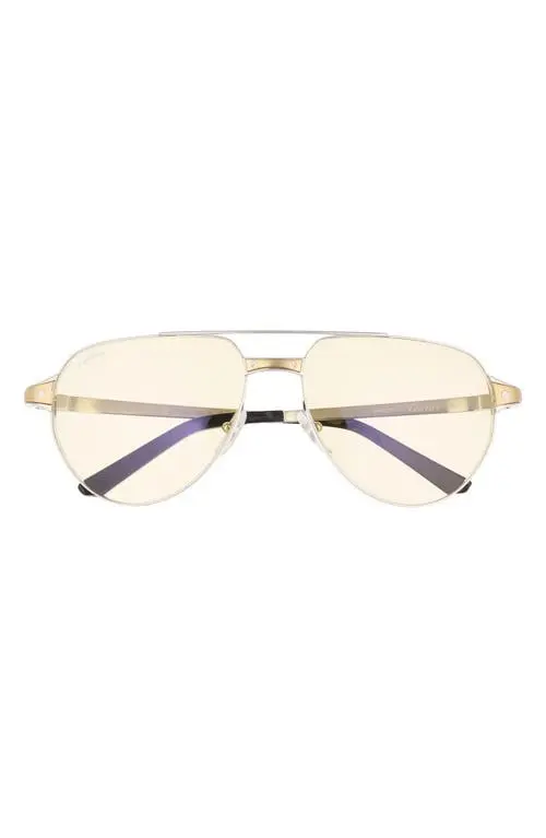 Cartier 59mm Aviator Reading Glasses - Silver