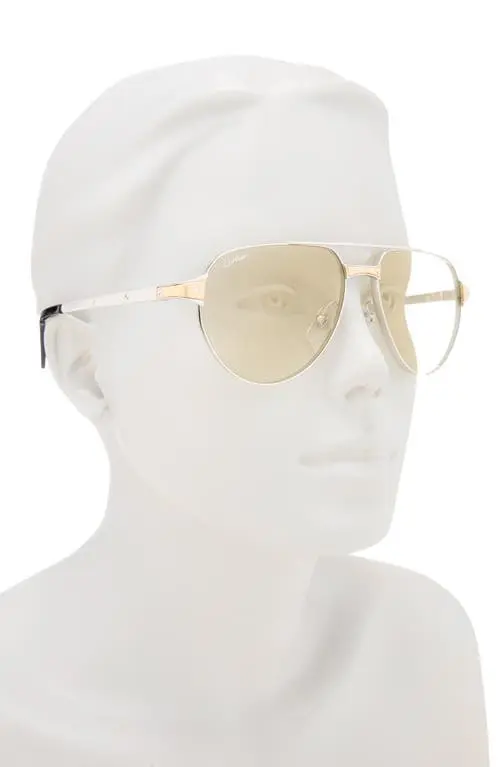 Cartier 59mm Aviator Reading Glasses - Silver