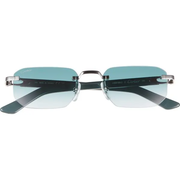 Cartier Rimless Rectangular Gradient Sunglasses - Silver