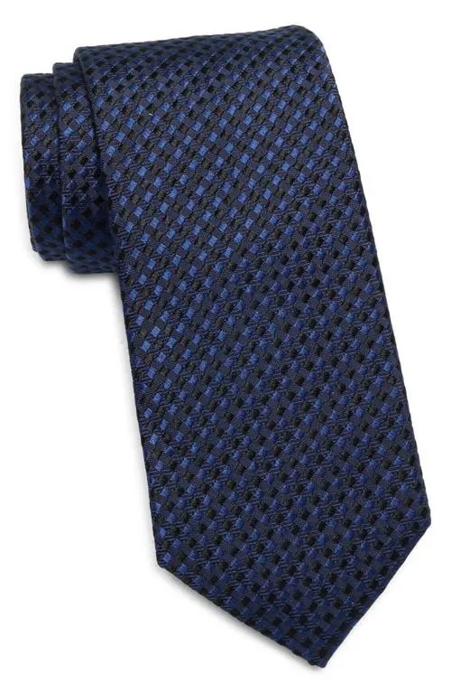 Nordstrom Lamont Check Silk Tie - Navy