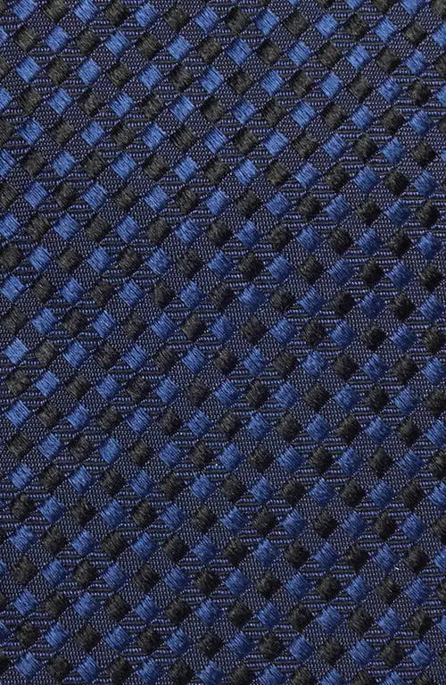 Nordstrom Lamont Check Silk Tie - Navy