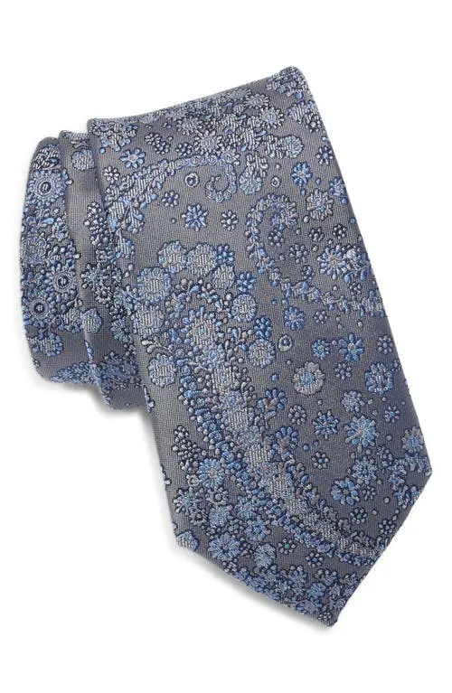 Nordstrom Davari Paisley Silk Neck Tie - Grey